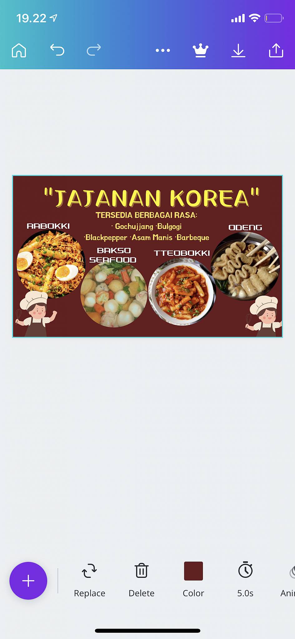 Carta del restaurante Daebak Korean Street Food (Jajanan Korea), Surabaya