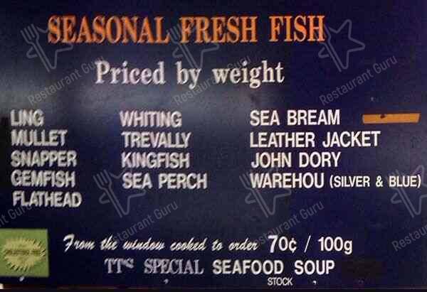 Menu at Daily Catch Seafood, Narraweena