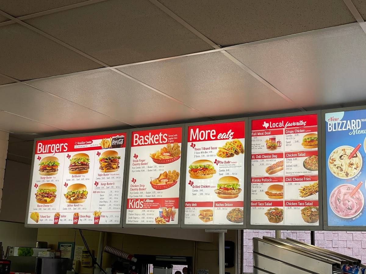 Menu at Dairy Queen fast food, San Antonio, 11734 West Ave