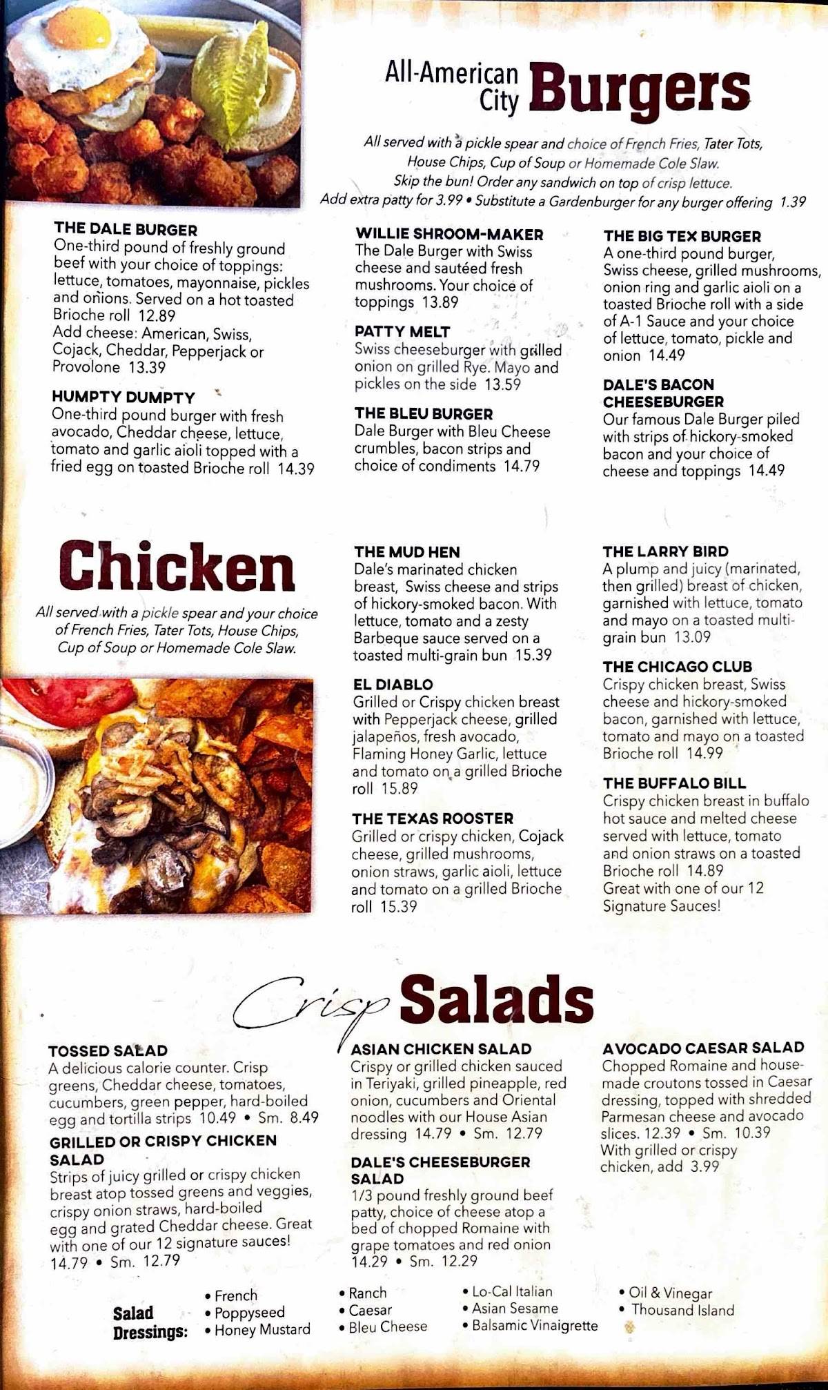 Menu at Dale's Bar & Grill - Maumee, OH, Maumee