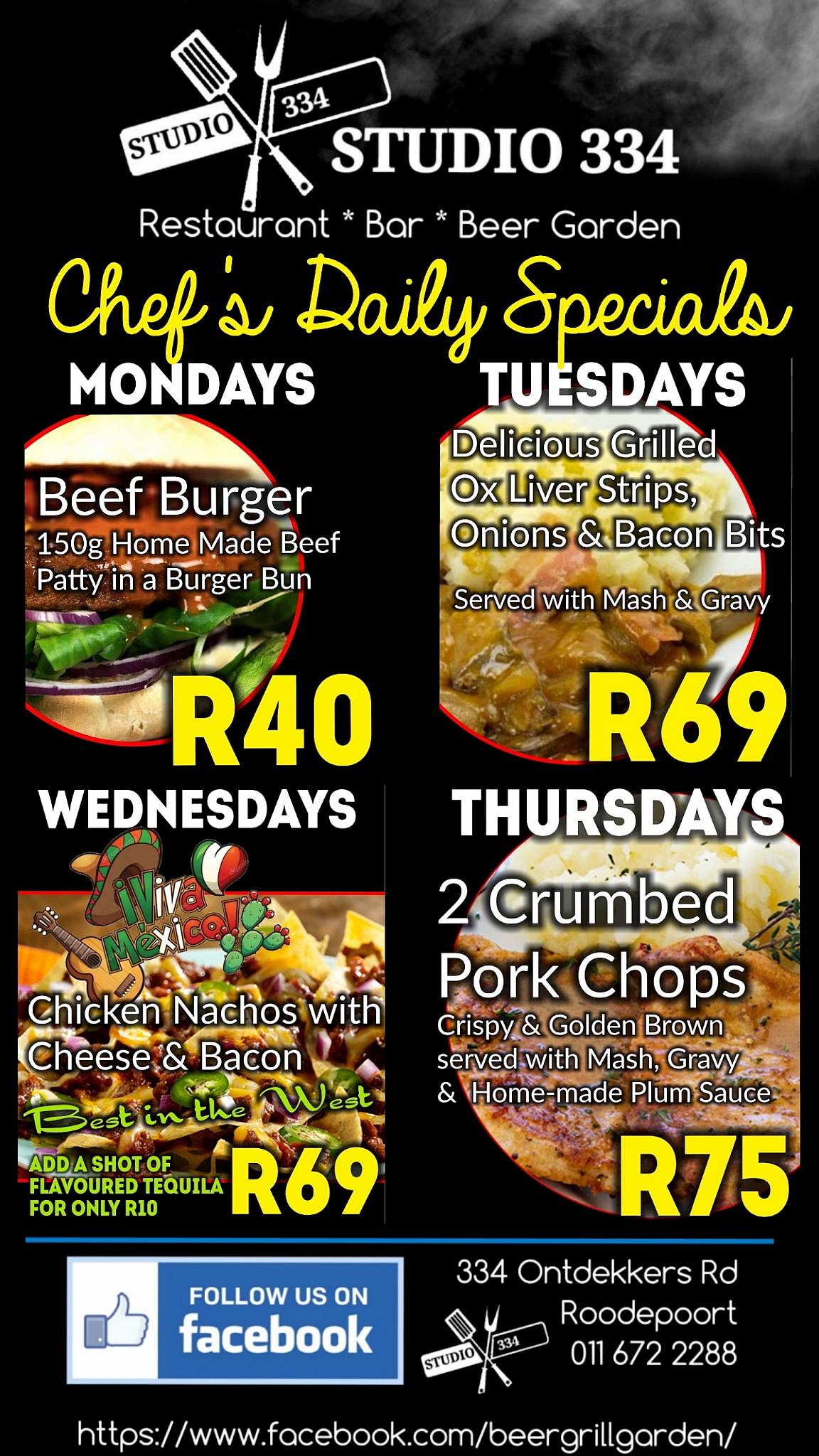 Speisekarte von Dance Palace Restaurant - Studio 334, Johannesburg