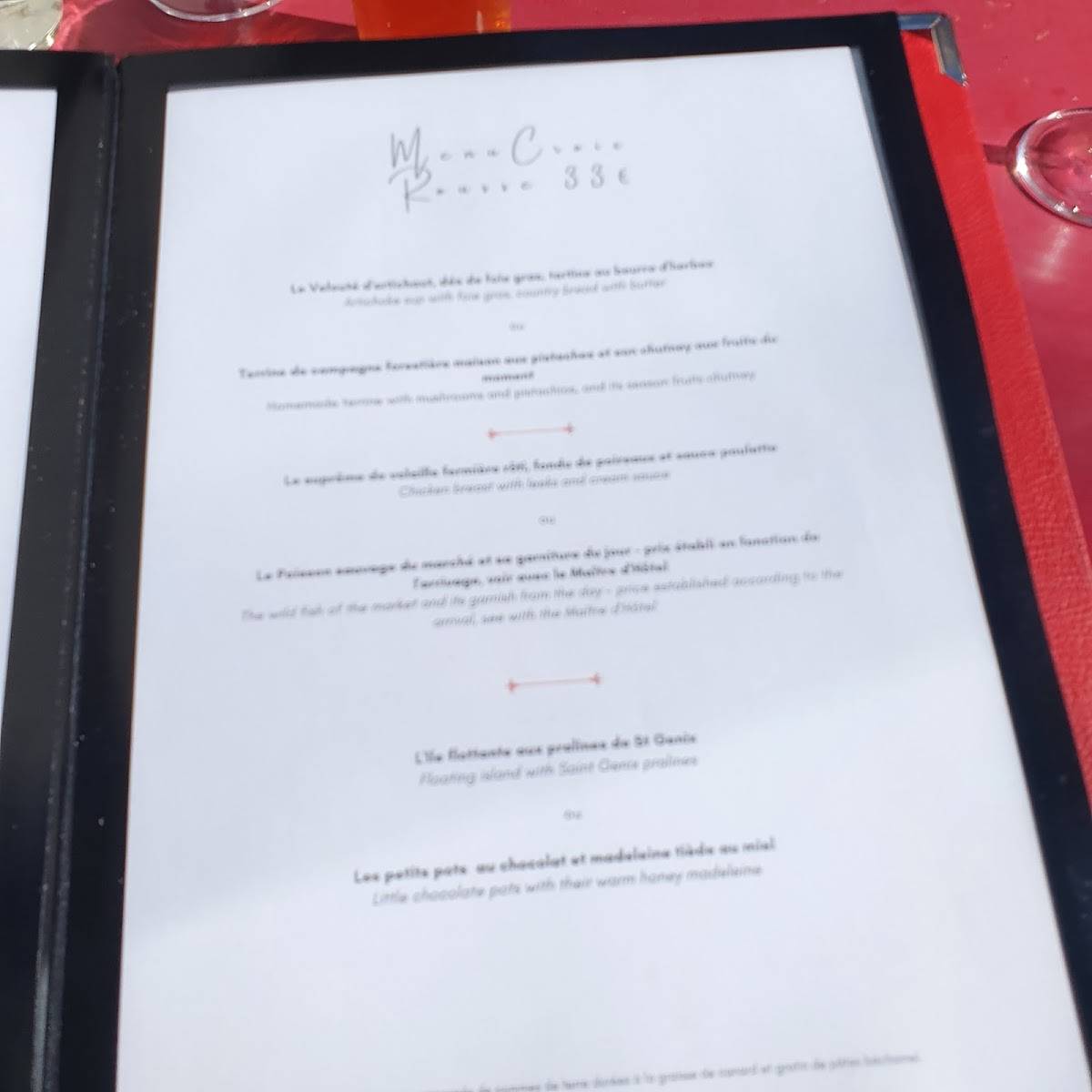 Menu au Daniel et Denise Croix Rousse - Bouchon Lyonnais restaurant, Lyon