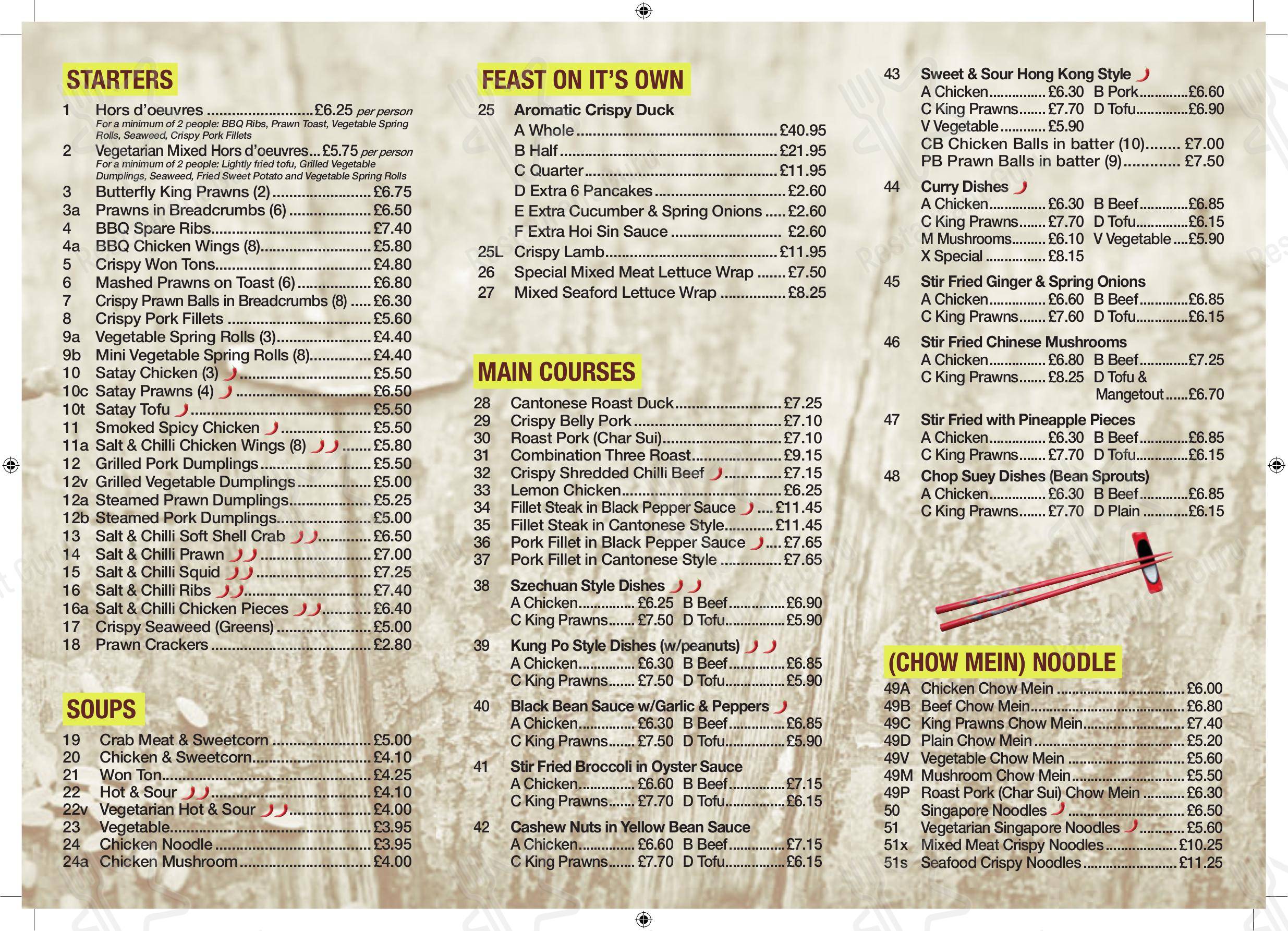 Menu at Danny's Restaurant, Hove