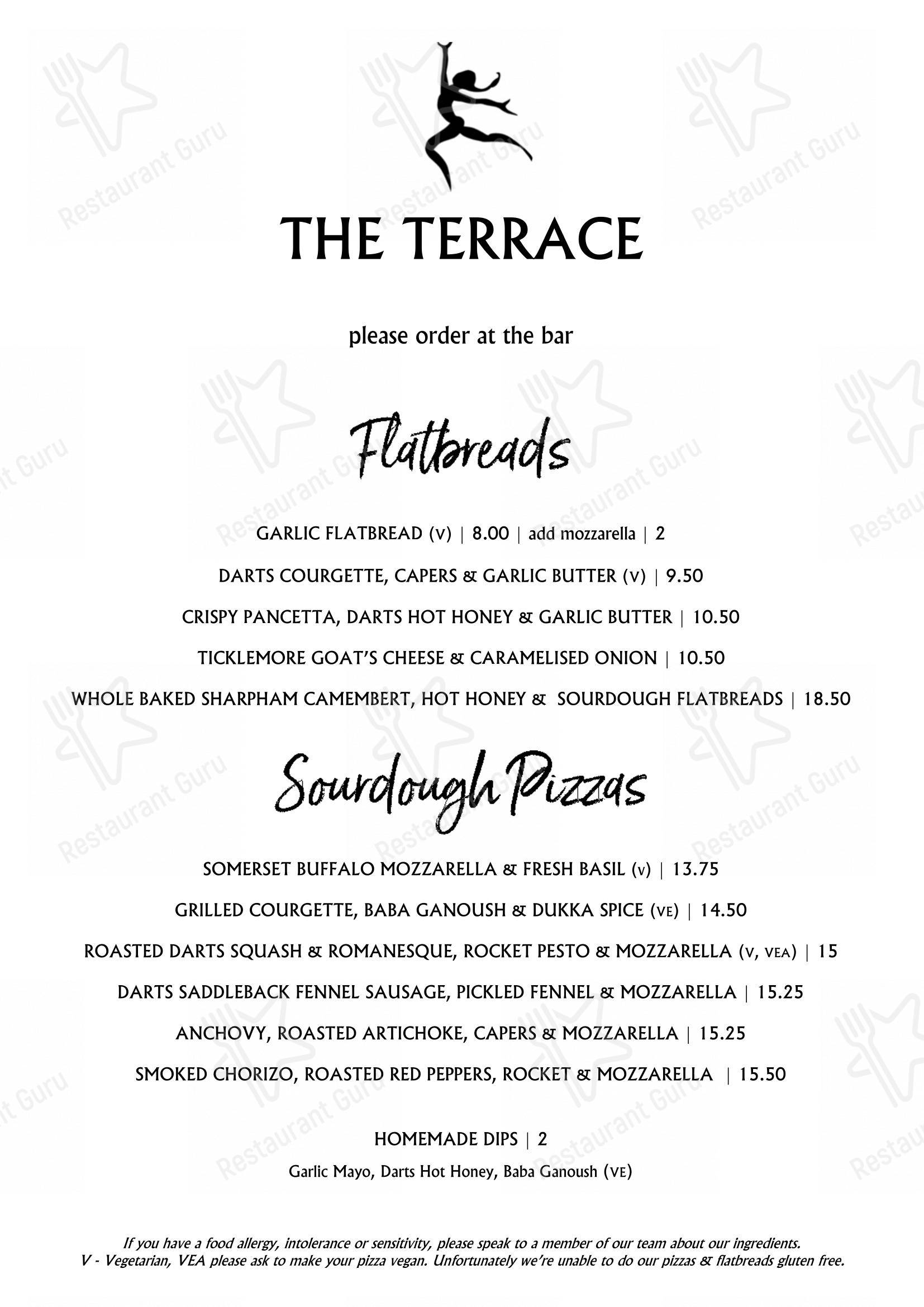 Menu at Darts Farm cafe, Exeter