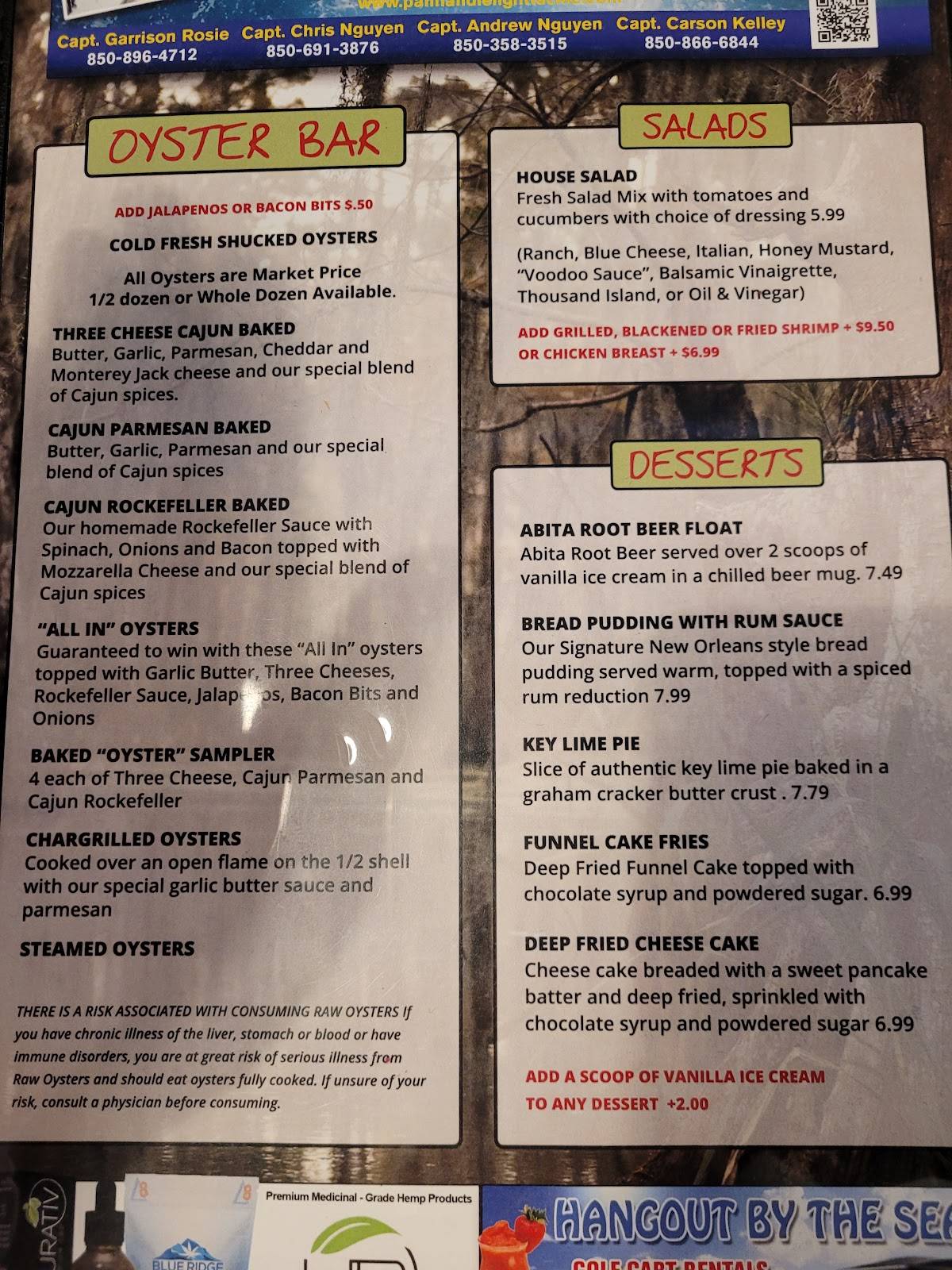 Menu at Dat Cajun Place Cafe, Panama City Beach, 2705 Thomas Dr