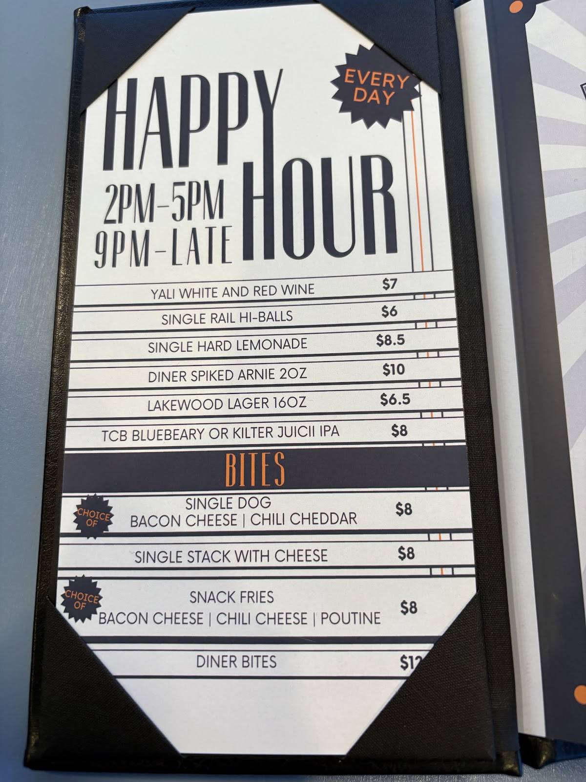 Menu at Dave and LaVerne's Modern Diner, Winnipeg