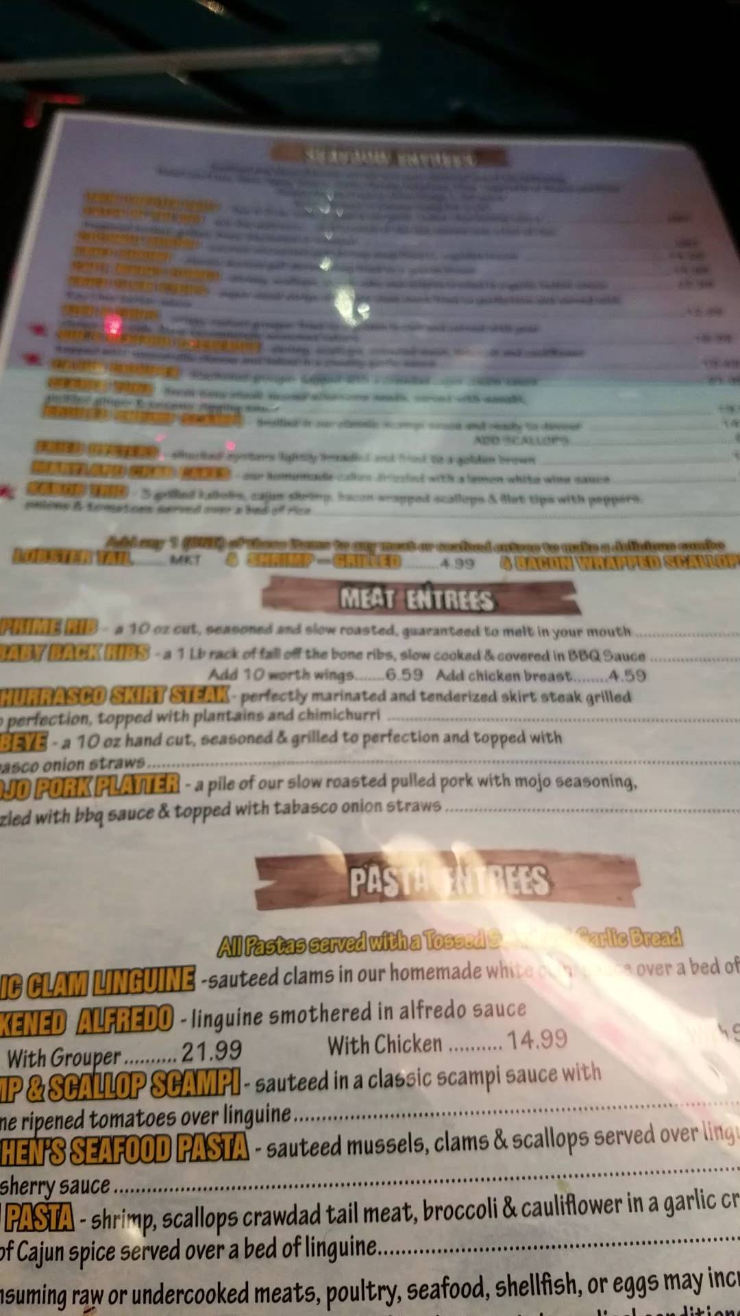 Menu at Dave's Last Resort & Raw Bar, Lake Worth