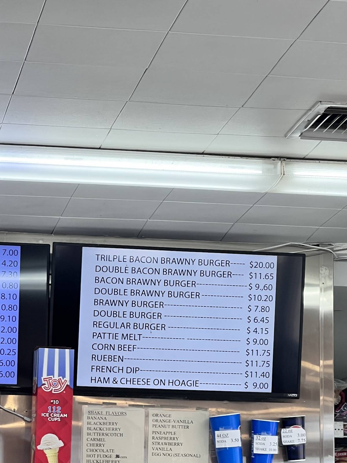 Menu at David's Brawny Burger restaurant, Klamath Falls