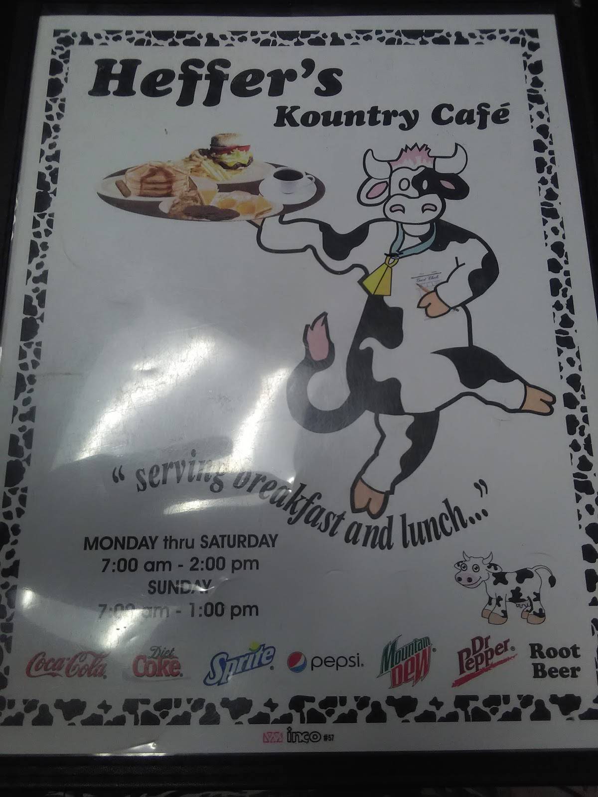 Menu at Heffer's Kountry Cafe, Ormond Beach, 603 S Yonge St