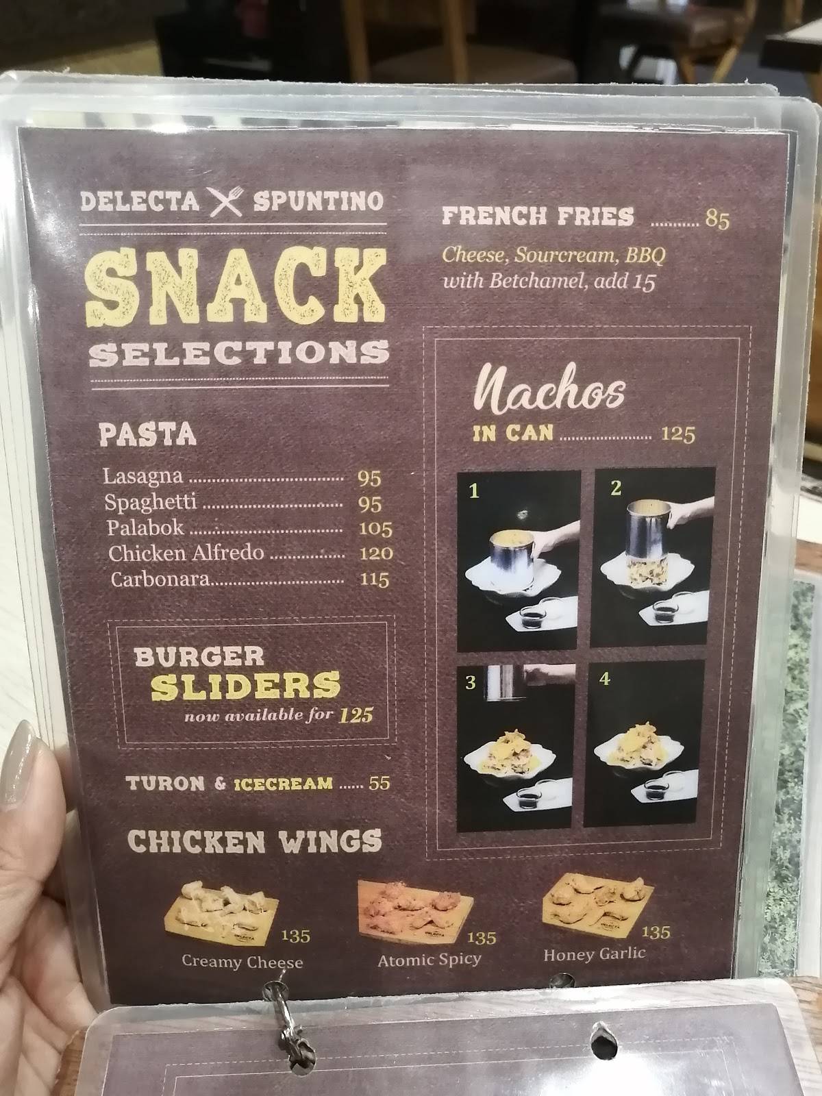 Menu at Delecta Spuntino and Cafe, Iligan City