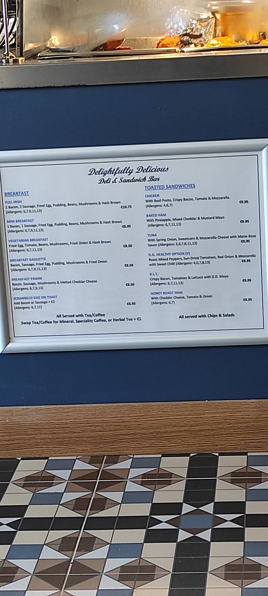 Menu at Delightfully Delicious cafe, Arklow