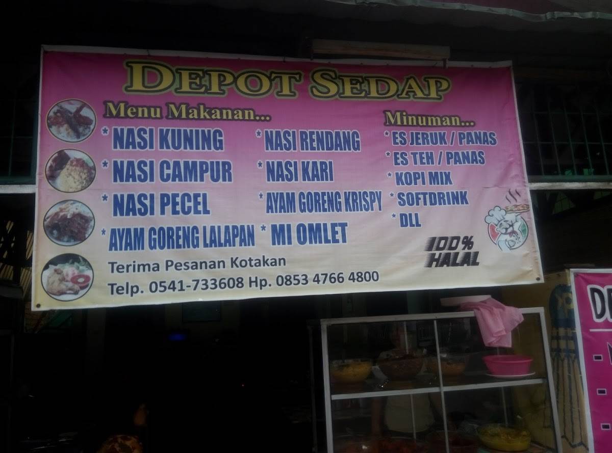 Menu at Depot Sedap restaurant, Samarinda