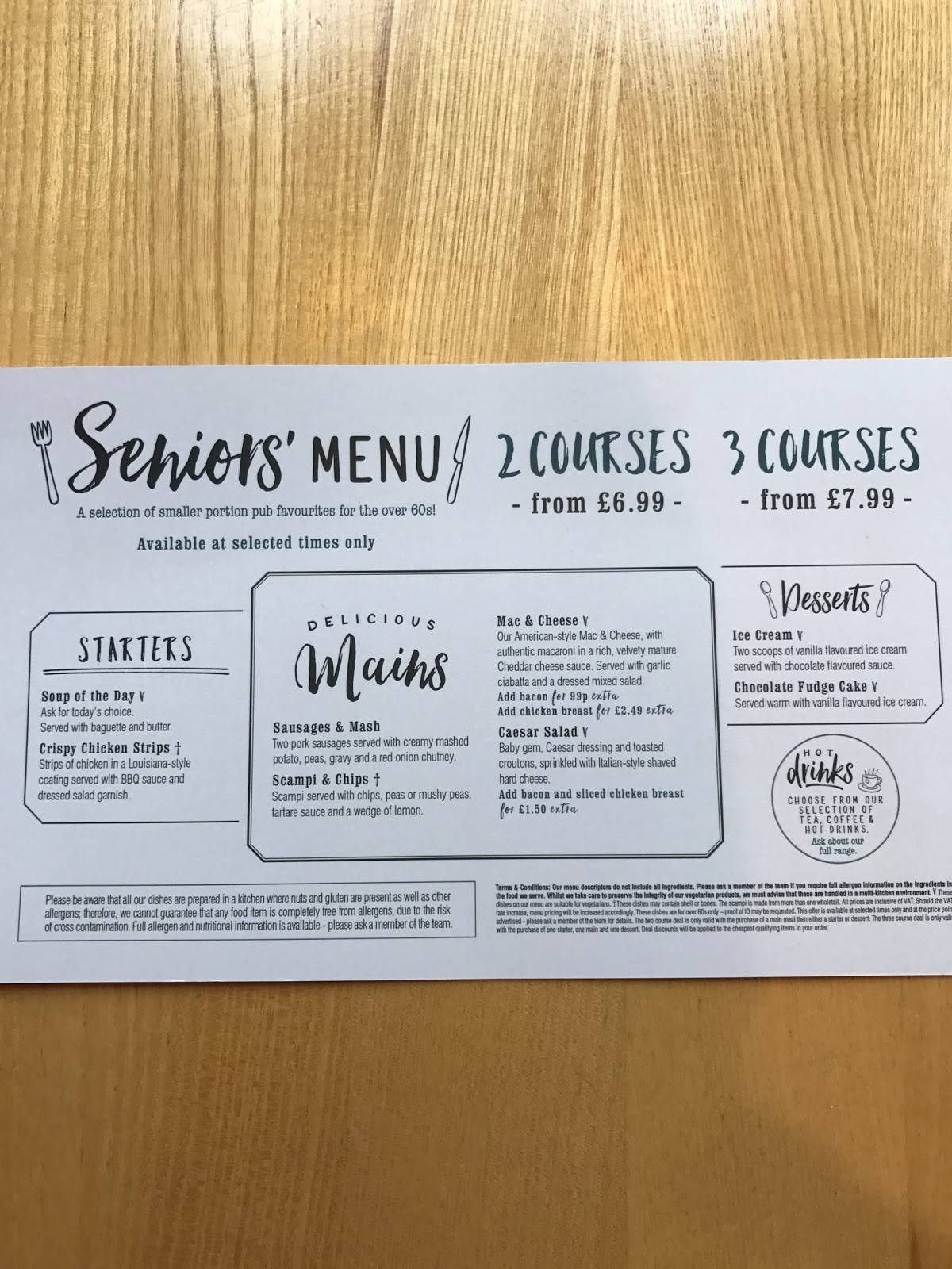 Menu at Old Black Horse pub & bar, Ilkeston