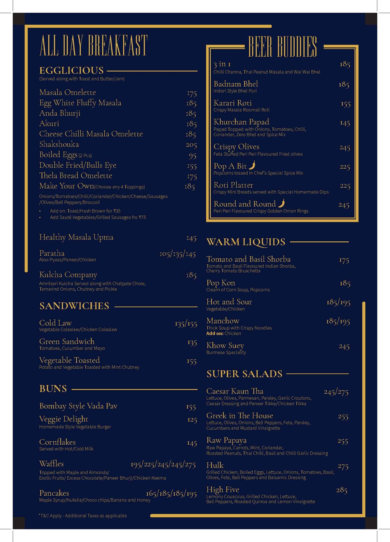 Menu at Dhunki, Ranchi