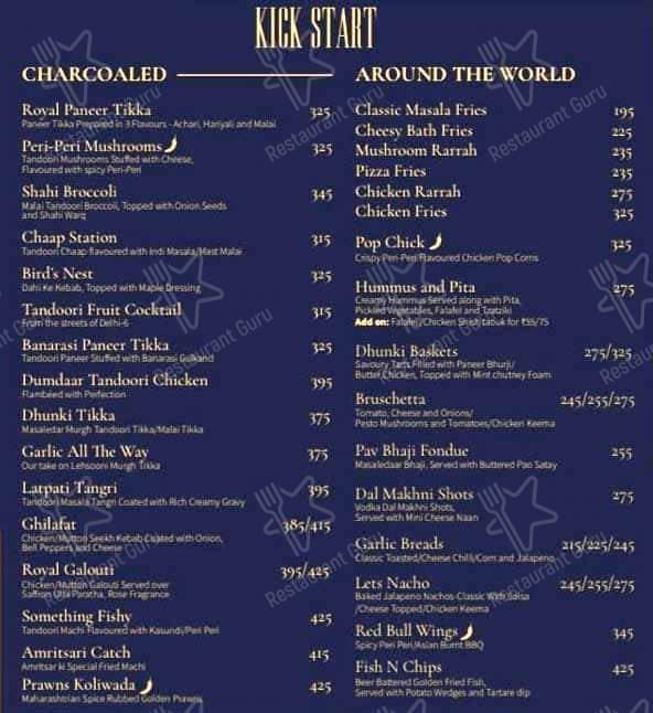 Menu at Dhunki, Ranchi