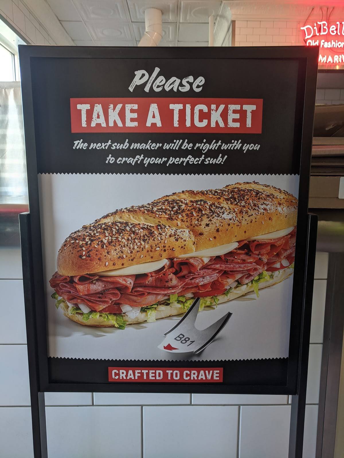Menu at DiBella's Subs restaurant, Pittsburgh, Steubenville Pike