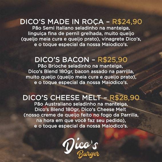 Menu em Dico's Burger restaurante, Piracicaba, R. Votuporanga