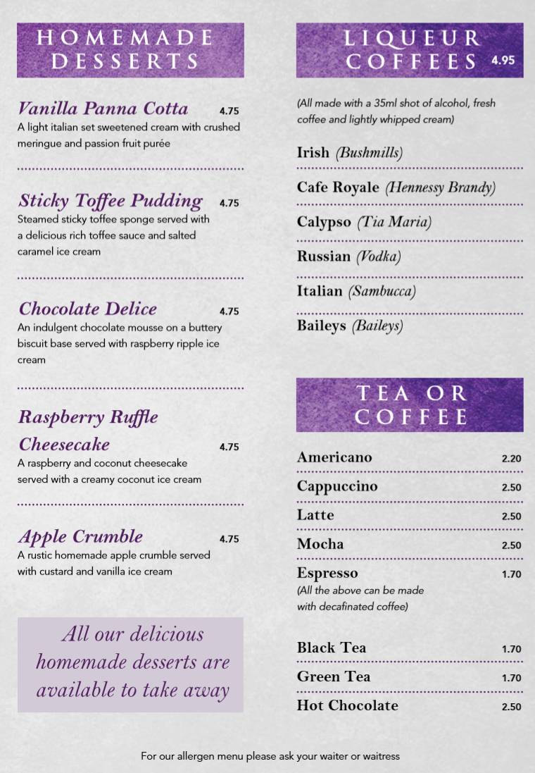 Menu at District 80 Restaurant, Cookstown