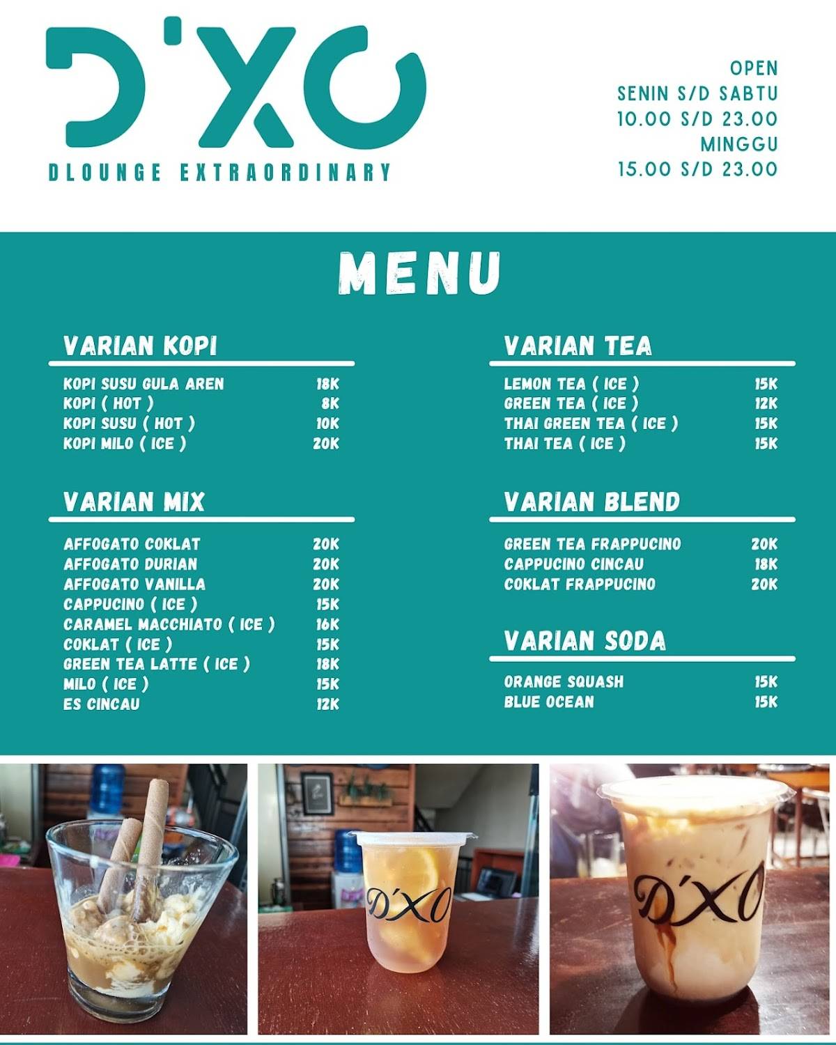 Menu at D'lounge cafe, Sintang