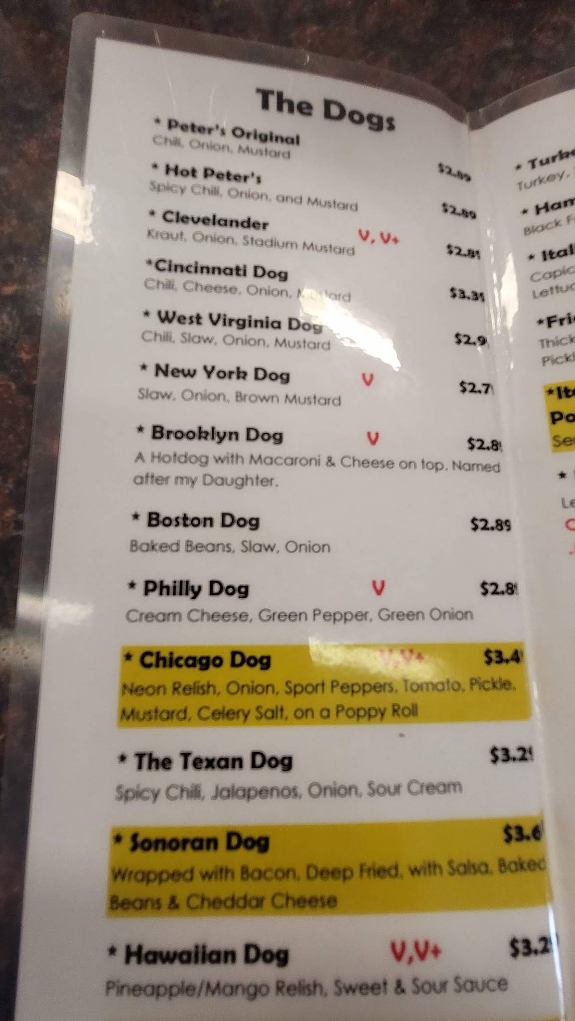 Menu at Dog Daze Gourmet Hot Dogs restaurant, Canton