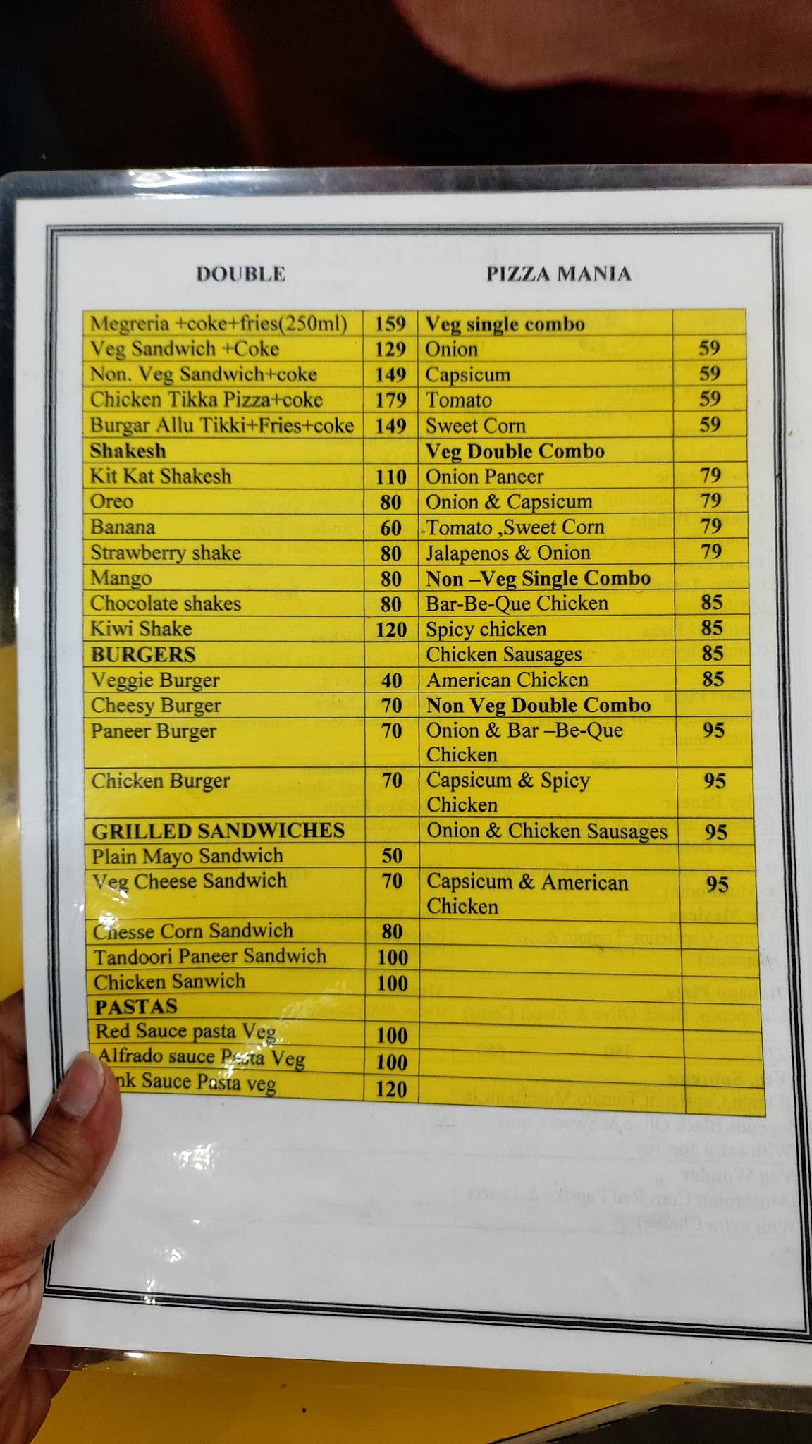 Menu at Domnik Pizza, Sudhowala, 8WXP+29J