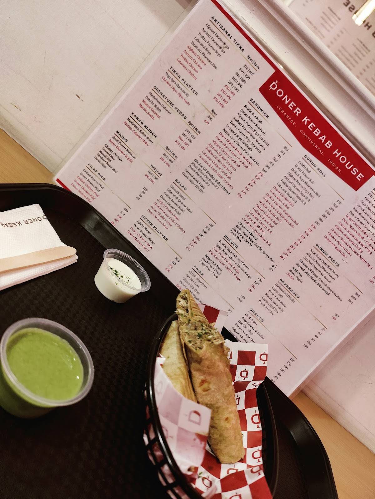 Menu at Doner Kebab House, Gurugram
