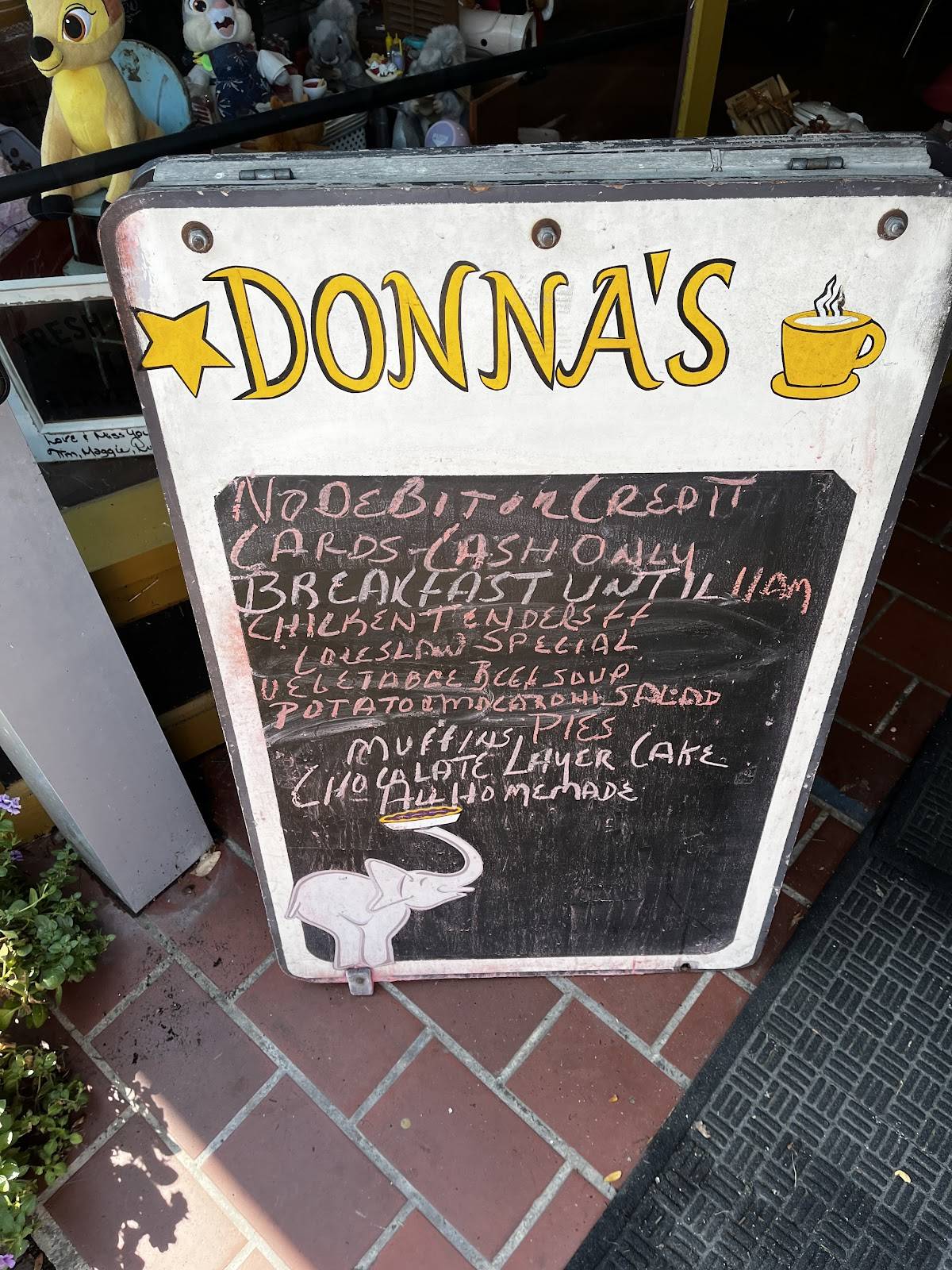 Menu at Donna's Restaurant, Corning