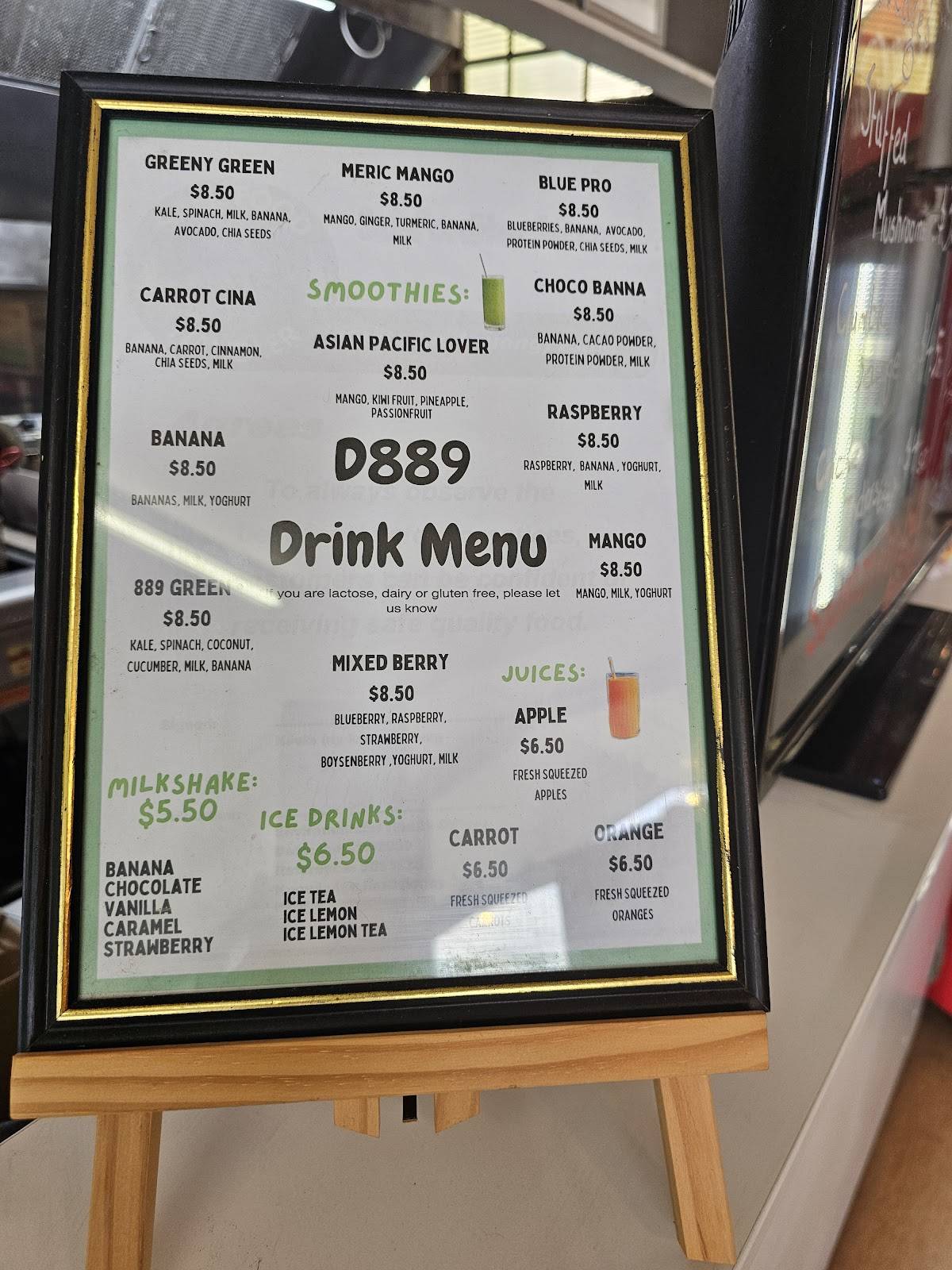 Menu at Double 8 Nine restaurant, Palmerston North