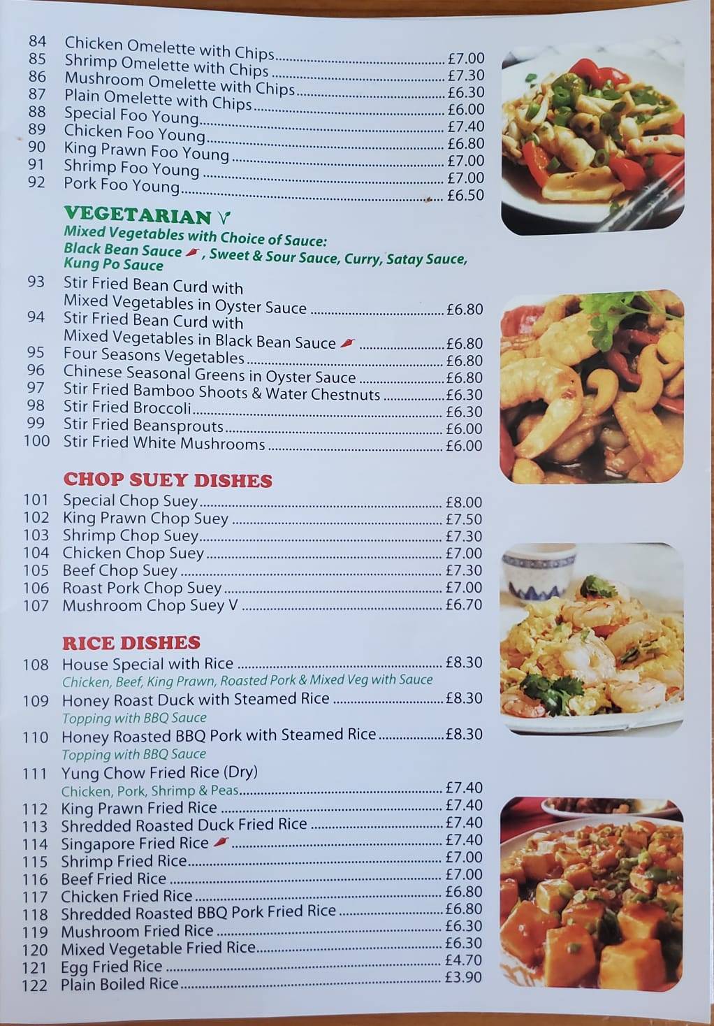 Menu at Dragon Inn Chinese Restaurant, Swanage