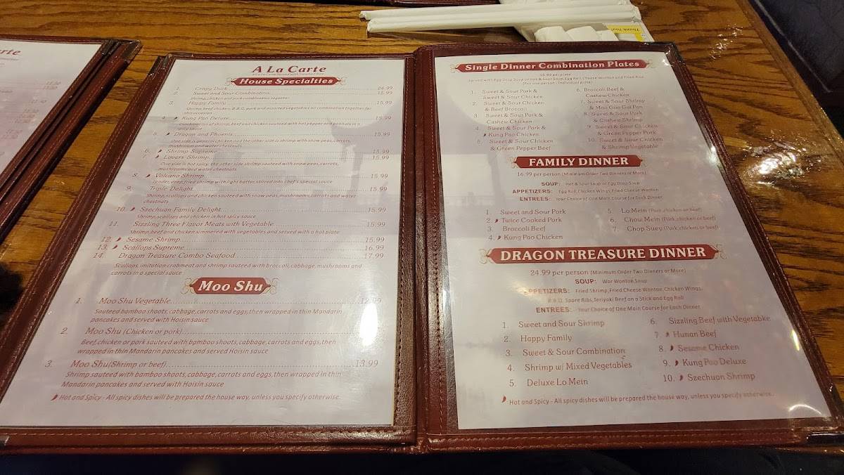 Menu at Dragon Treasure Orchard Mesa restaurant, Grand Junction, US-50