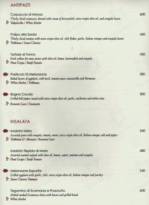 Menu at Dusit Thani Manila restaurant, Makati, Ayala Center