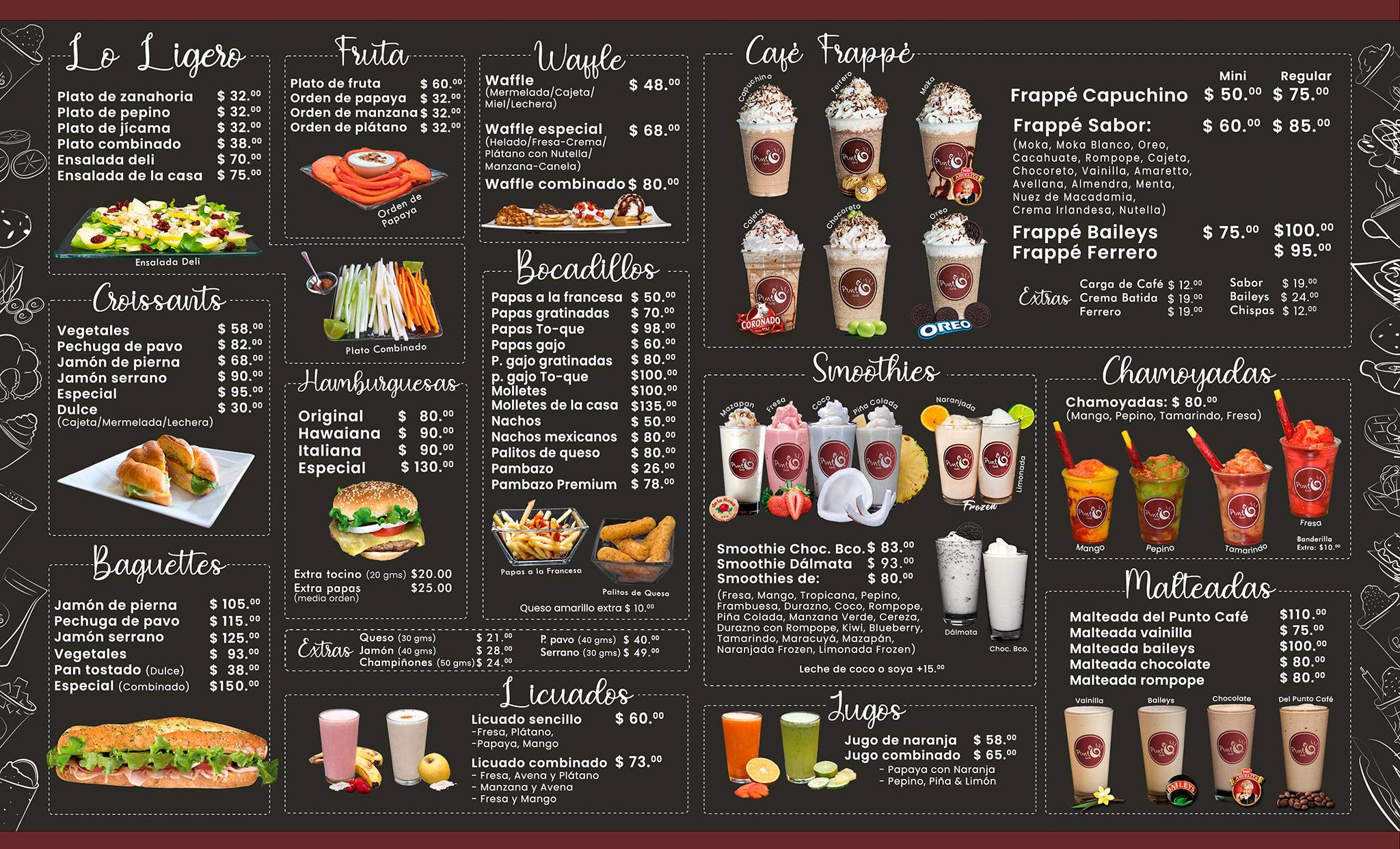 Carta de Punto Café San José, Córdoba, Av 9 1801