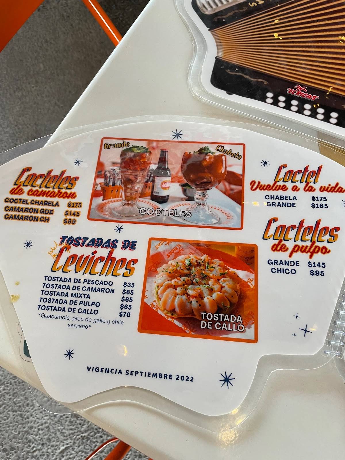 Carta del restaurante EL RICAS, Monterrey
