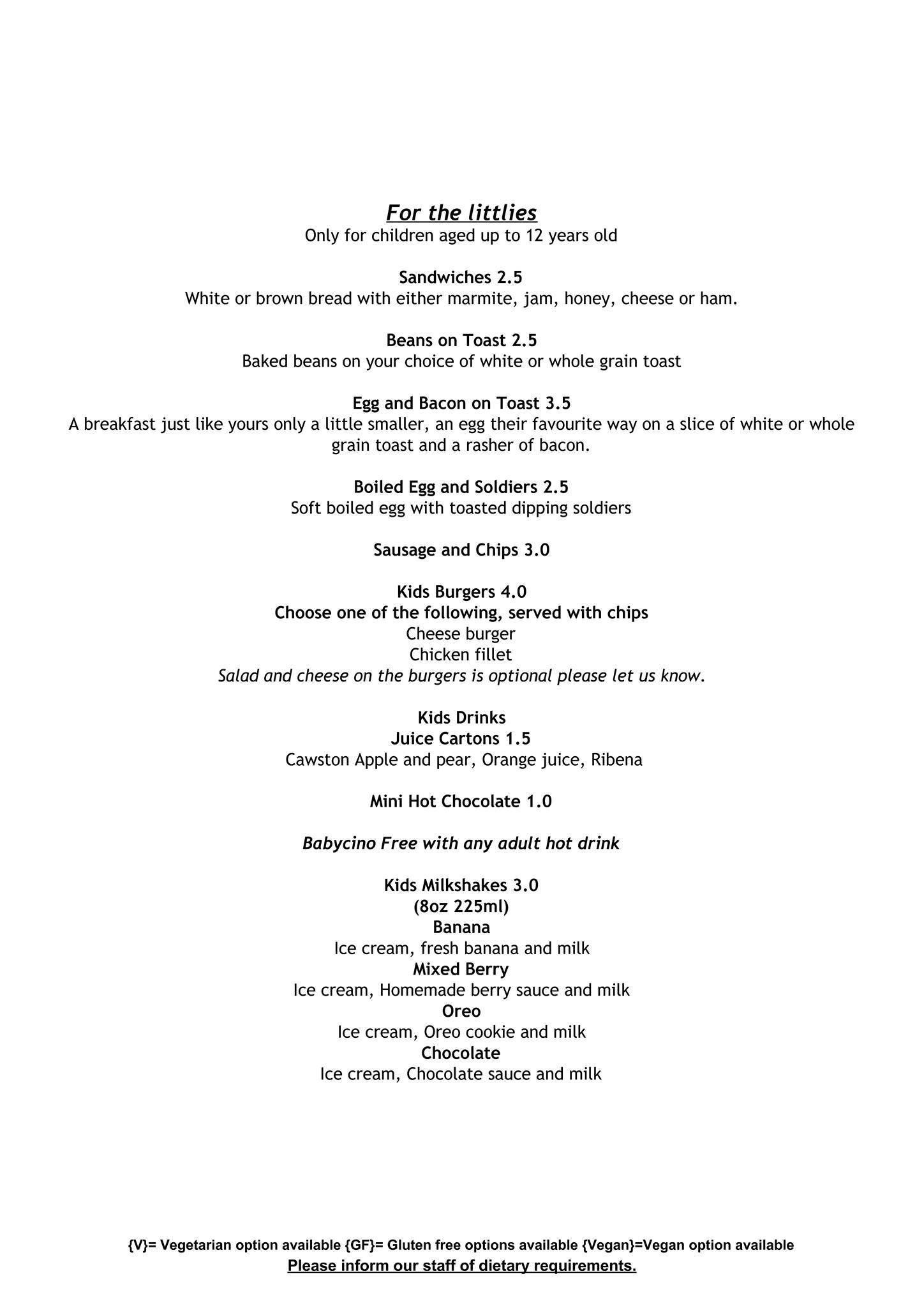 Menu at Miss Polly Riverside Cafe, East Molesey