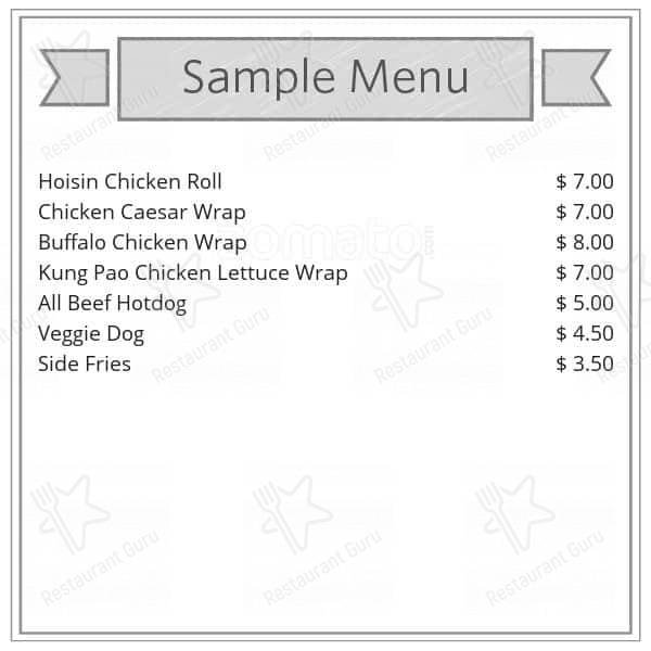 Menu at Eat Chicken Wraps restaurant, Vancouver, 800 Howe St