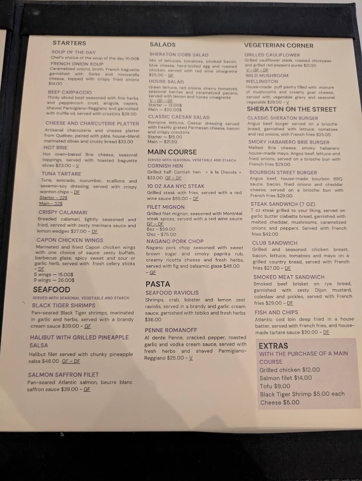Menu at Eclipse pub & bar, Montréal