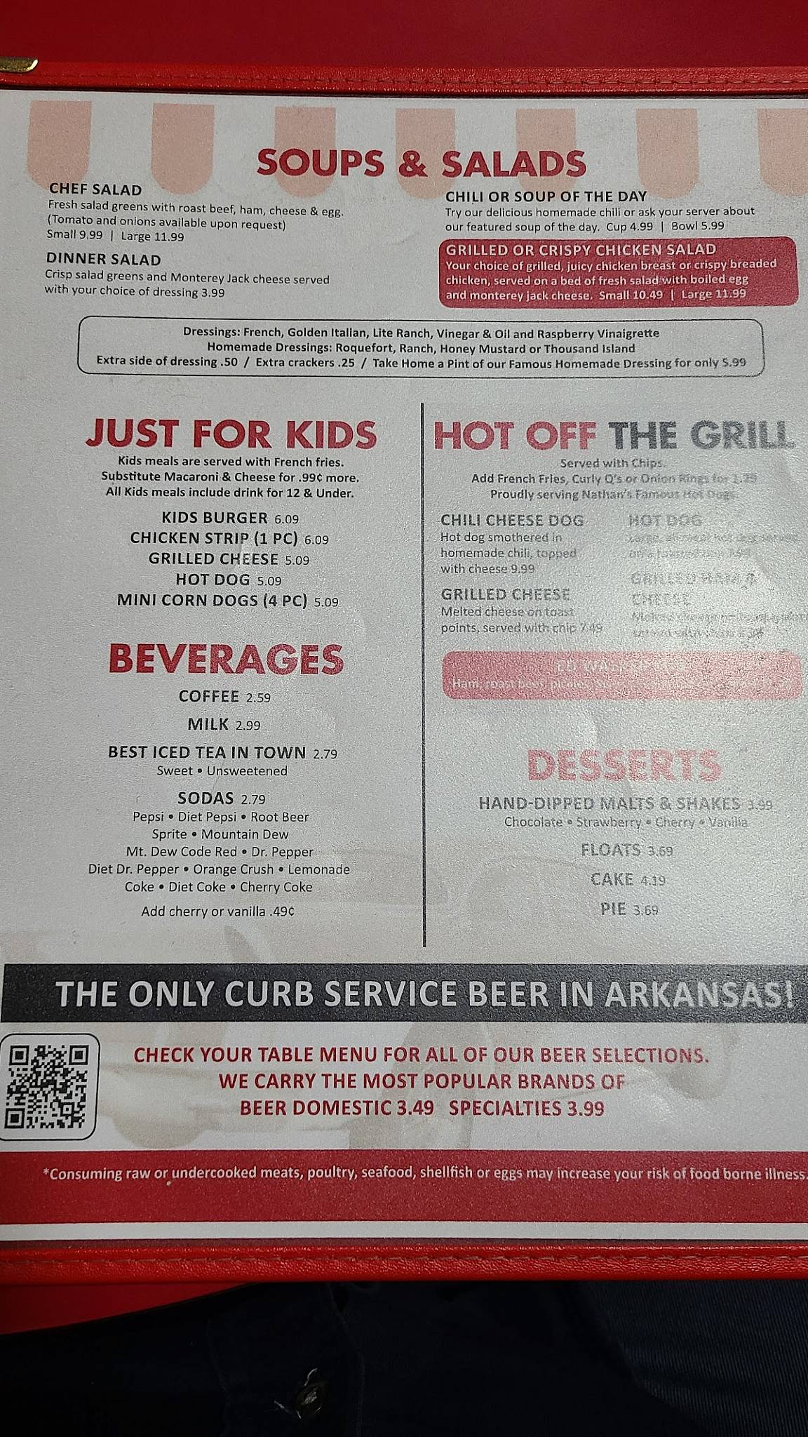 Menu at Ed Walker's Drive-In & Restaurant, Fort Smith