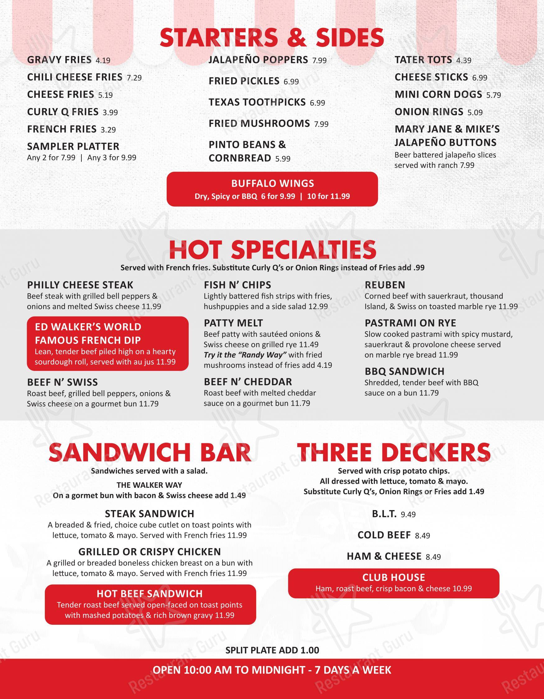 Menu at Ed Walker's Drive-In & Restaurant, Fort Smith