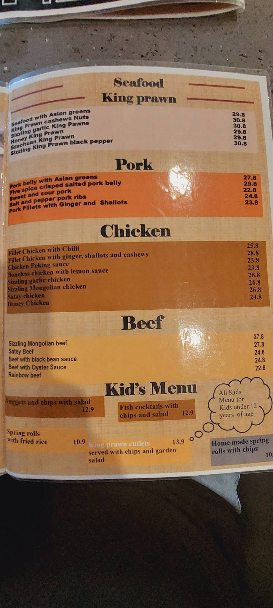 Menu at Golden Ocean Bar & Restaurant, Eden