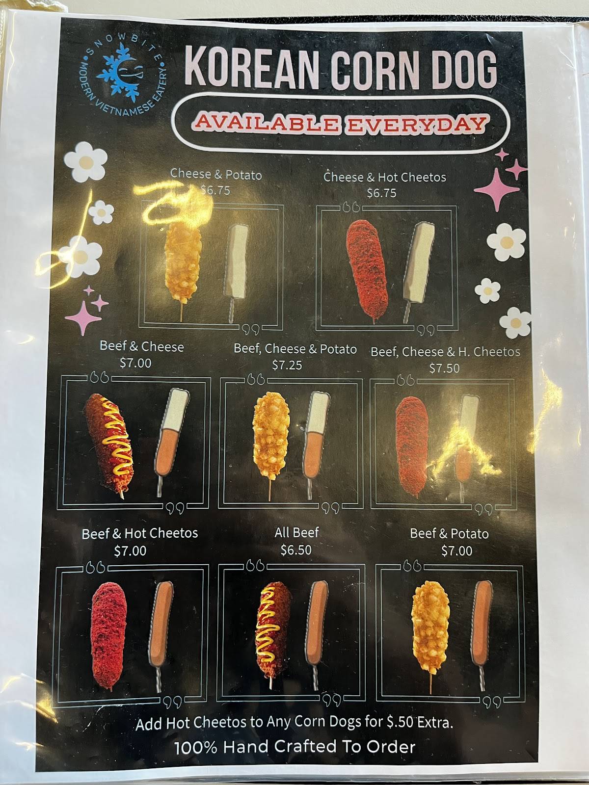 Menu at Snowbite restaurant, Pharr, 500 N Jackson Rd Ste L2