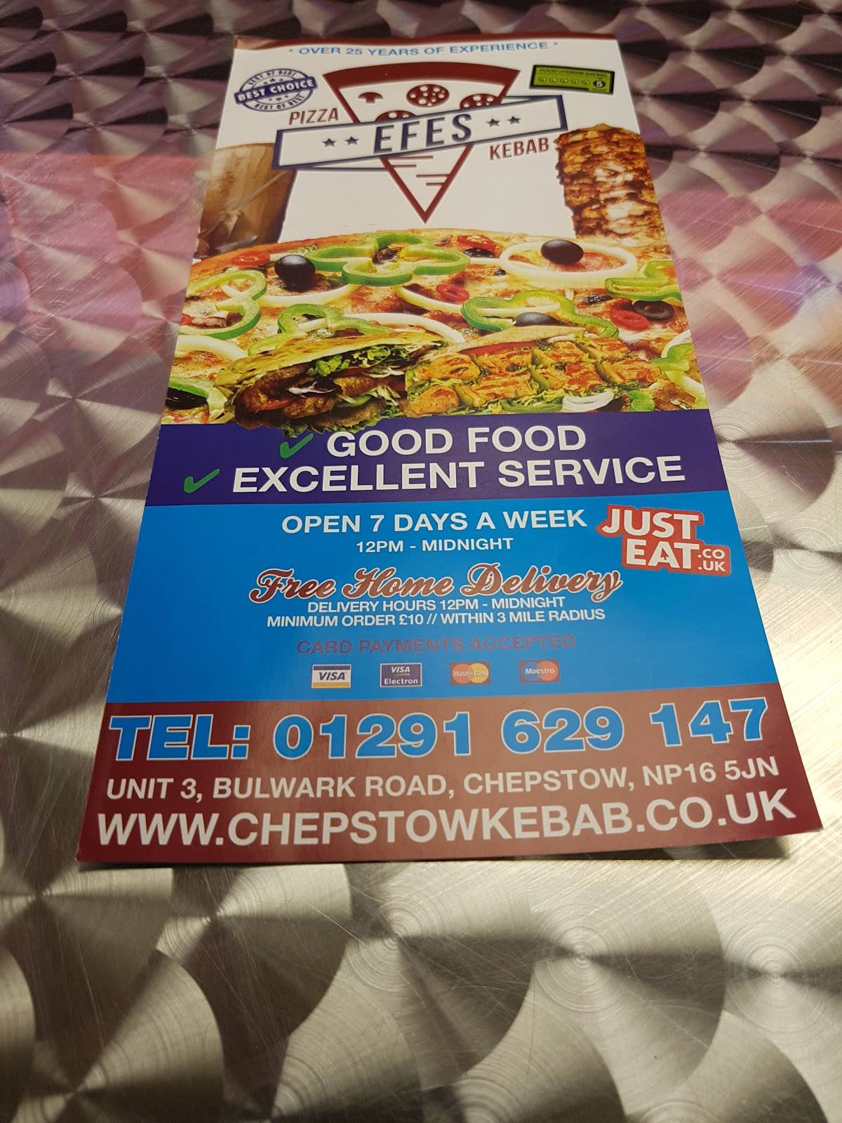 Menu at Efes Kebab & Pizza pizzeria, Chepstow