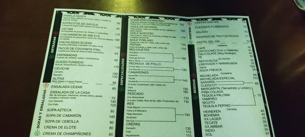 Carta del restaurante El Balcon, Ciudad Guzmán