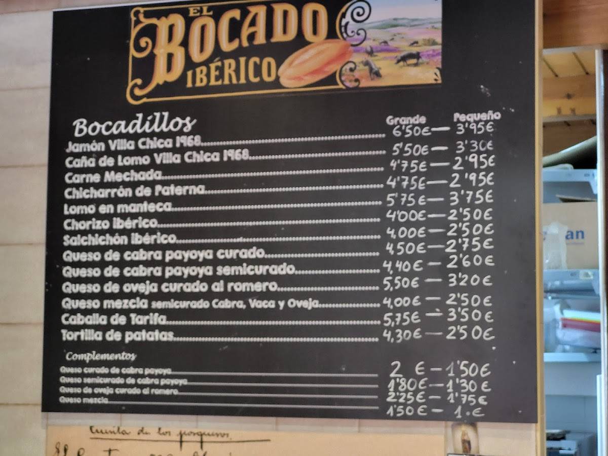 Carta de El Bocado Ibérico, España