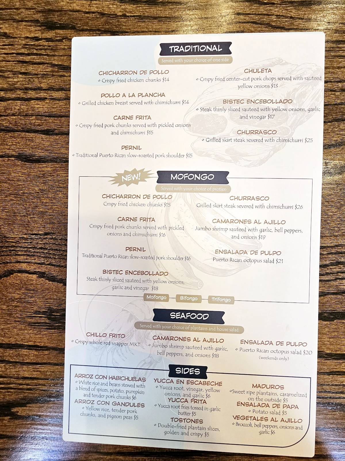 Menu at El Caribeño Puerto Rican Restaurant, Houston, Huffmeister Rd #700