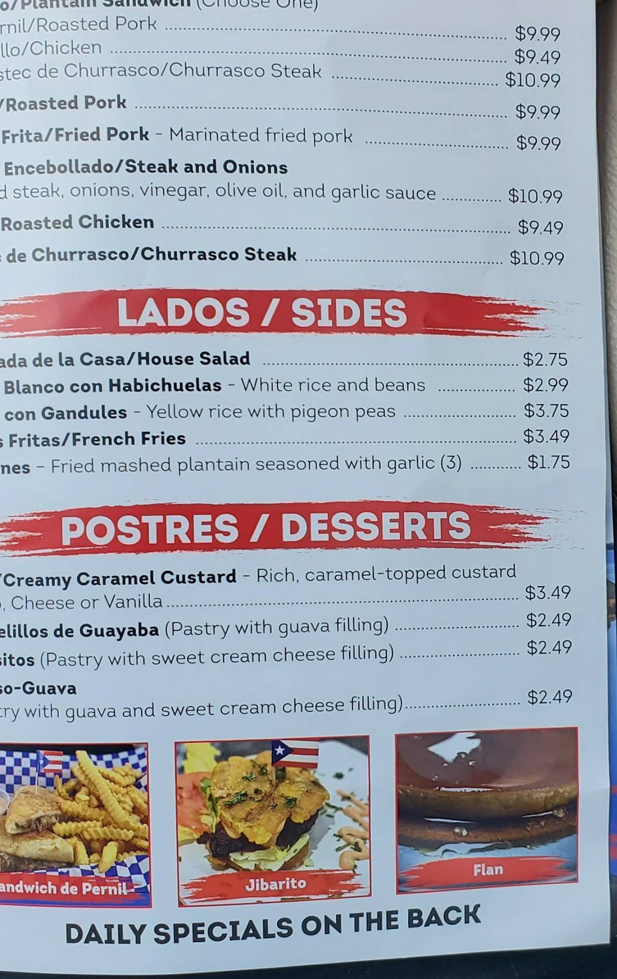 Menu at El Caribeño Puerto Rican Restaurant, Cypress, Fry Rd #100