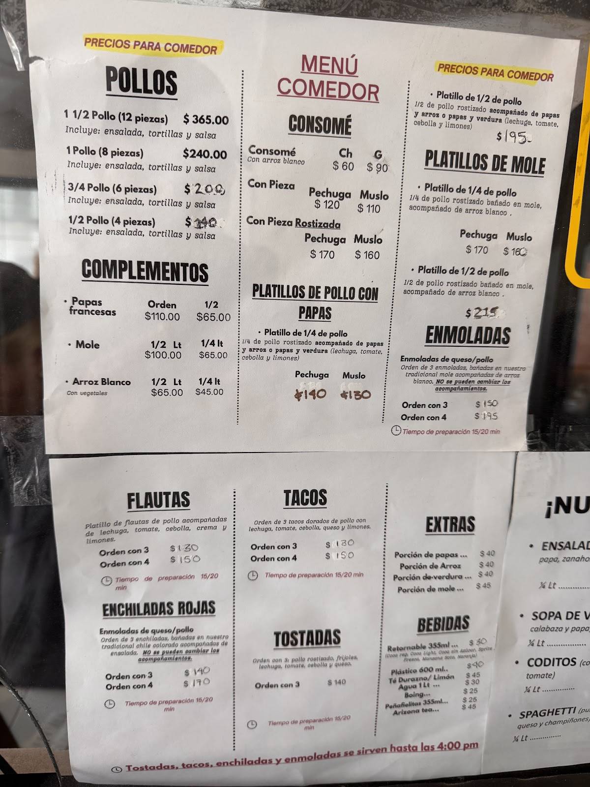 Carta del restaurante Rosticeria El Gran Pollo, Chihuahua, Avenida ...