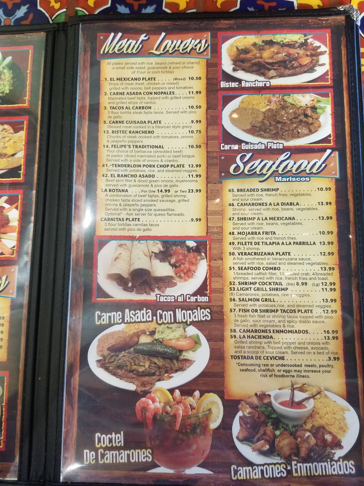 Menu at El Mexicano Grill restaurant, Waxahachie, 114 E Franklin St