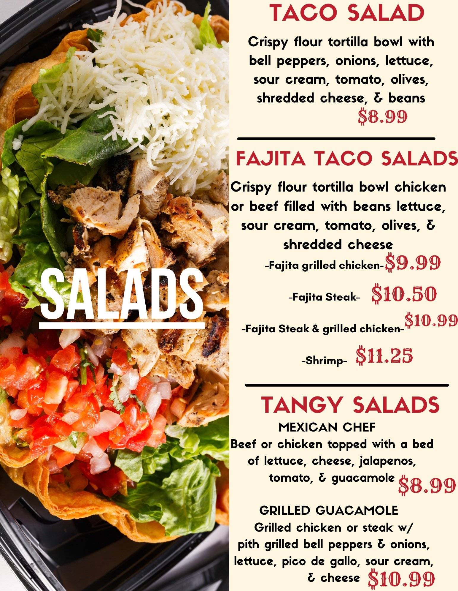 Menu at El Paso Mexican Restaurant, Bailey