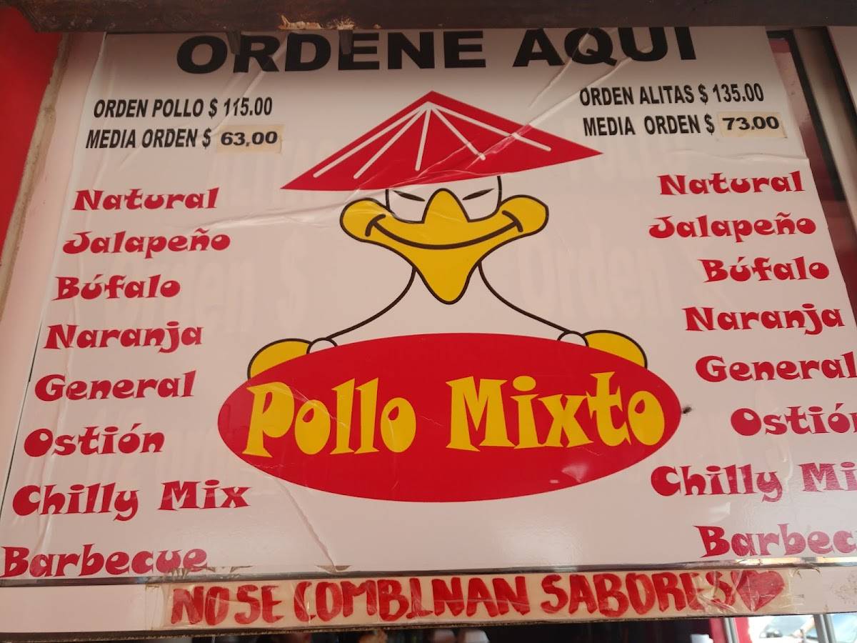 Carta del restaurante Pollo Mixto, Ciudad Juarez, C. Ramón Rayon 609
