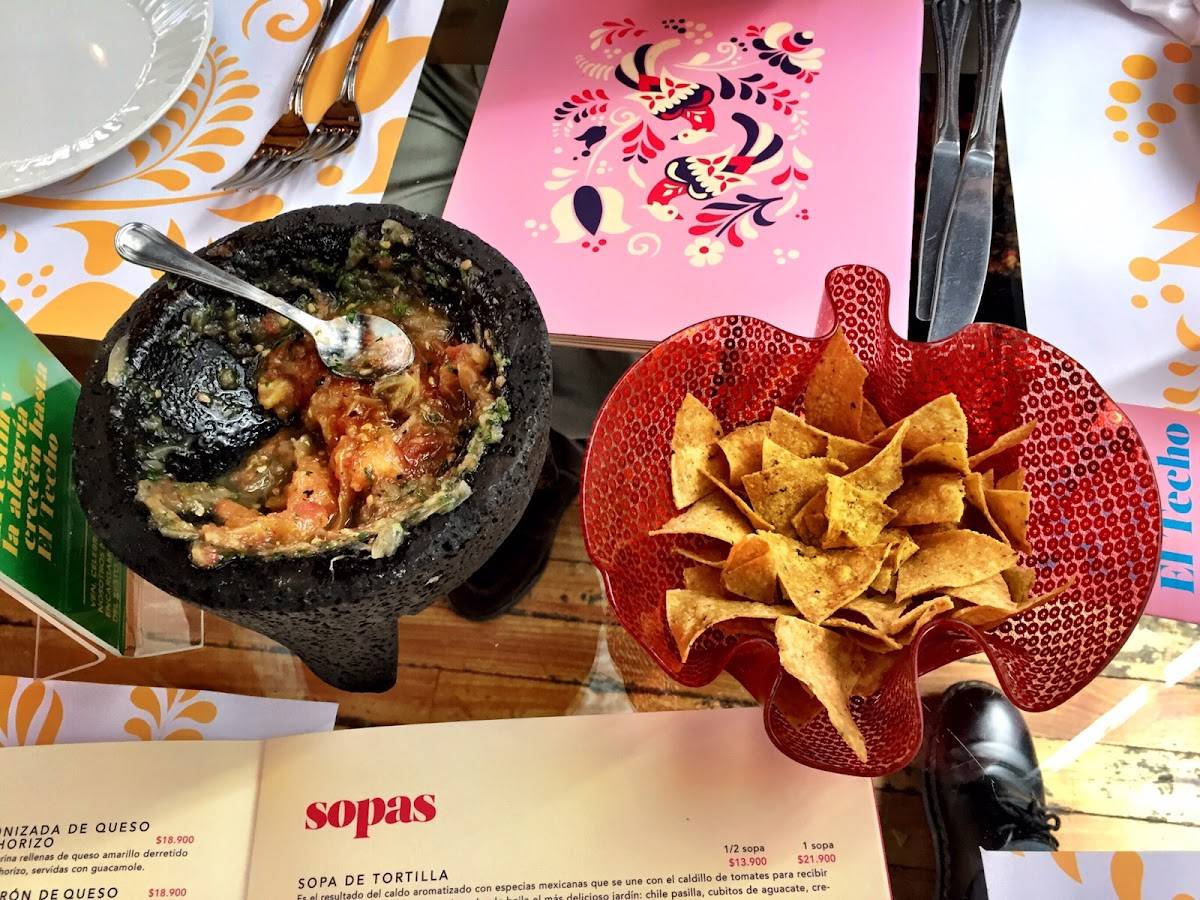 Carta del restaurante El Techo Mexicano, Bogotá